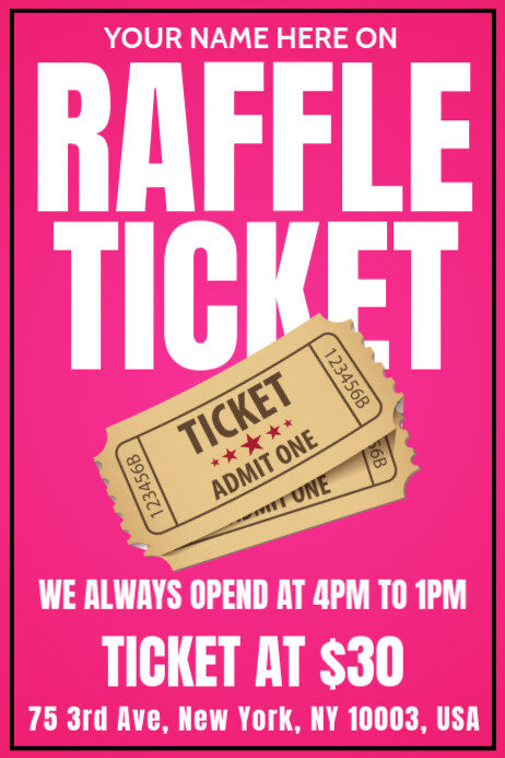 Professional Raffle Ticket Flyer Poster Template | PosterMyWall