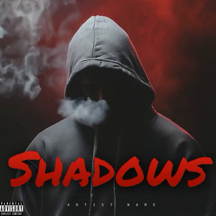Professional Rap Album Cover, Man Wearing Hoodie Smoking Album Cover ...