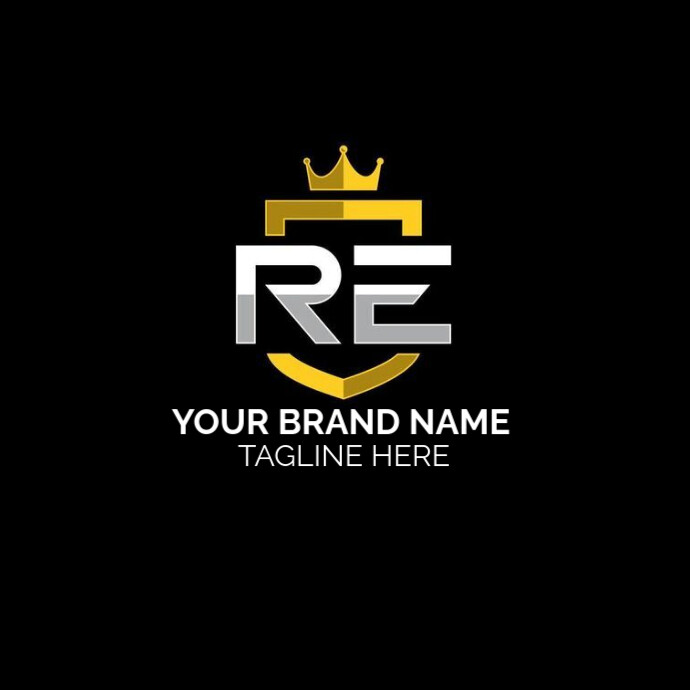 Professional Re Letter Crown Logo Design Logo Templat | PosterMyWall