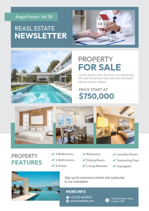 Professional Real Estate Newsletter Template | PosterMyWall