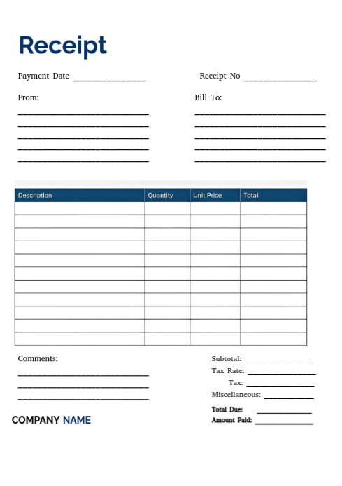 Copia de Professional Receipt Design A4 | PosterMyWall