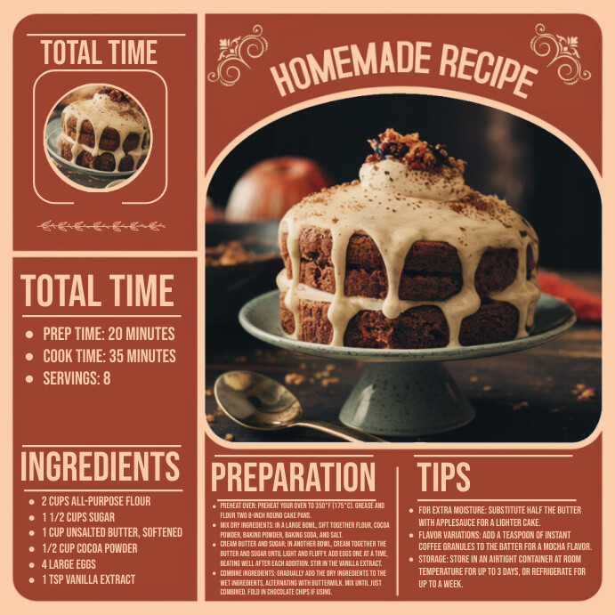 Copy of Professional Recipe Card, Baking Card, Recipe | PosterMyWall