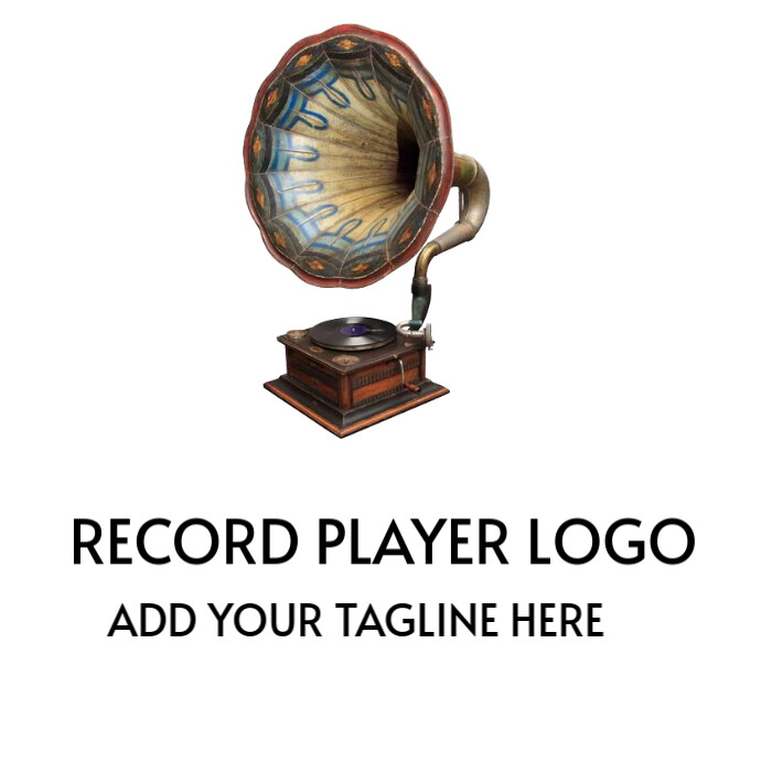 Professional Record Player Logo Logo Template | PosterMyWall