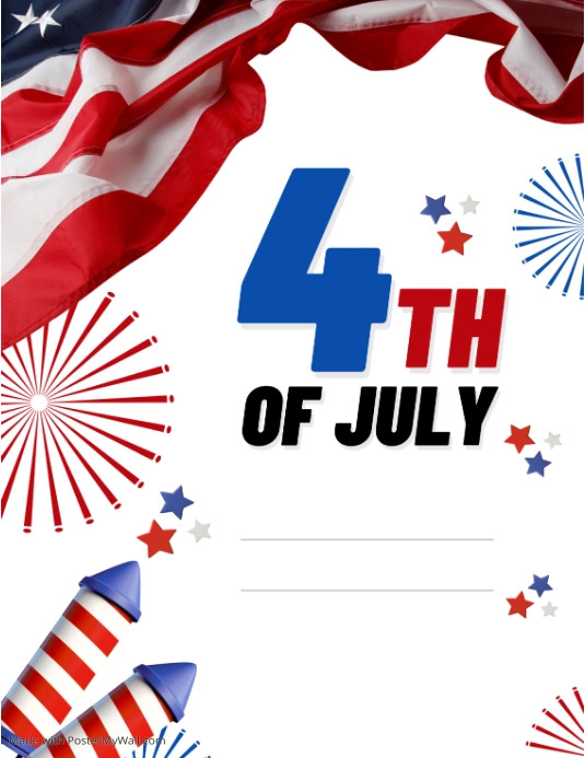Copy of Professional Red White And Blue 4th Of July Invitation Flyer ...
