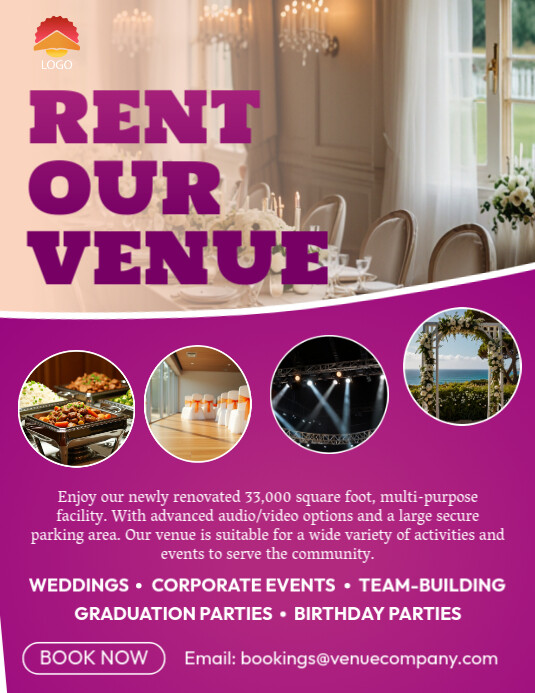 Copy of Professional Rent Our Venue Space Events Weddings Conference ...