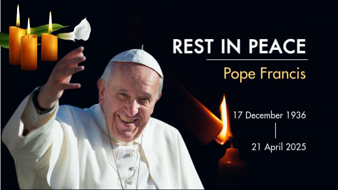 Professional Rest In Peace Pope Digital Display (16:9) Template ...