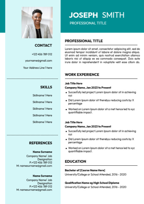 Plantilla de Professional Resume CV | PosterMyWall