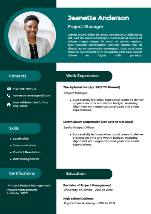 Professional Resume CV Template | PosterMyWall