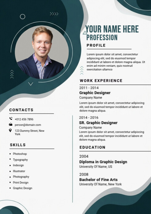 สำเนา Professional Resume Template A4 | PosterMyWall