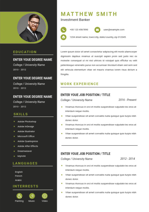Copy of Professional Resume Template | PosterMyWall