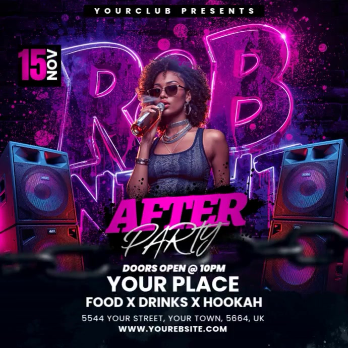 Professional Rnb Party Flyer Instagram Post Template | PosterMyWall