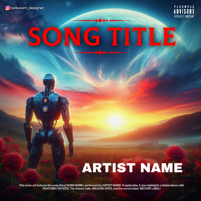 Professional Robot Sunset Album Cover Template | PosterMyWall