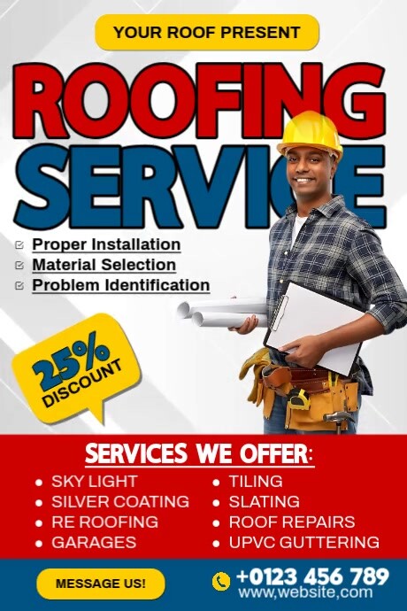 Professional Roof Service Template | PosterMyWall