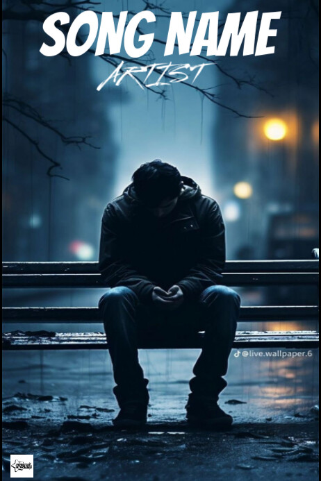 Professional Sad Alone Man Album Cover Poster Template | PosterMyWall