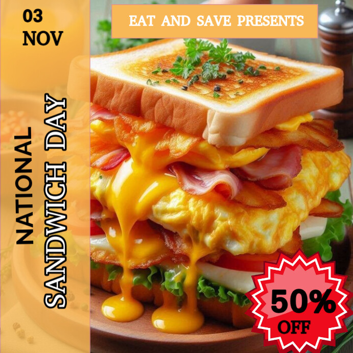 Copy of Professional Sandwich Day Instagram Post | PosterMyWall