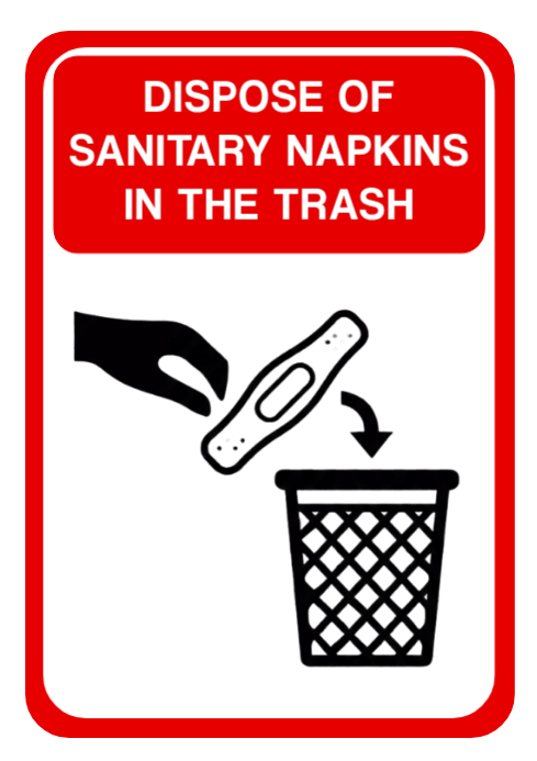 Professional Sanitary Napkin Disposal Sign for Restrooms Template ...