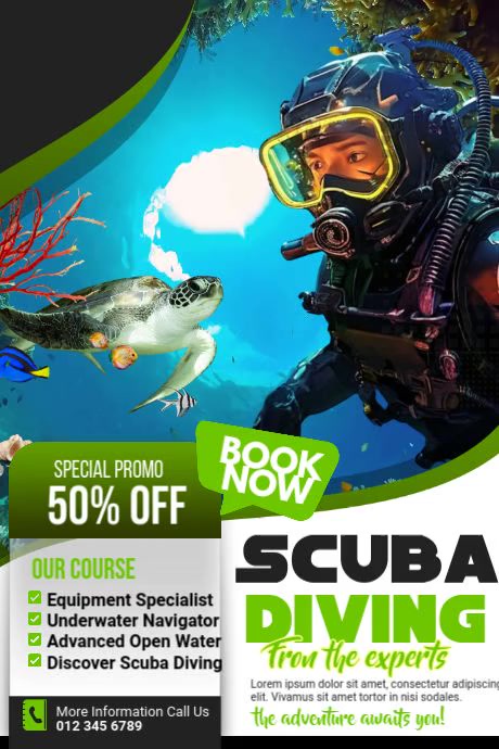Copy of Professional Scuba Diving Explore The Sea Poster | PosterMyWall