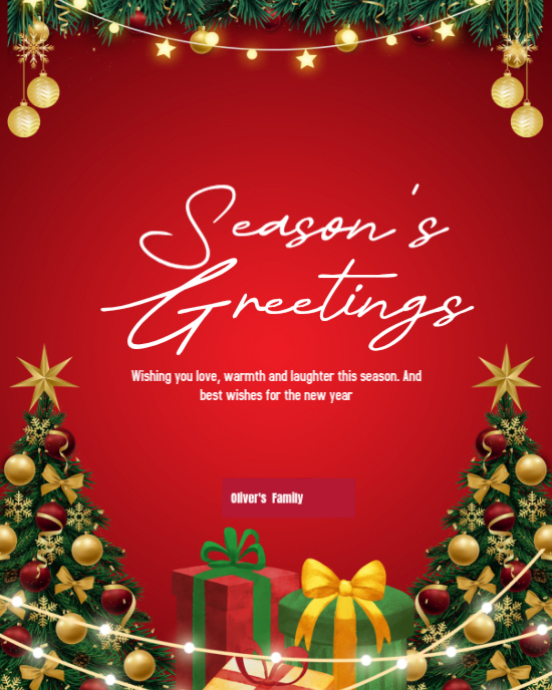 Professional Season's Greetings Cards Templates Instagram Portrait ...