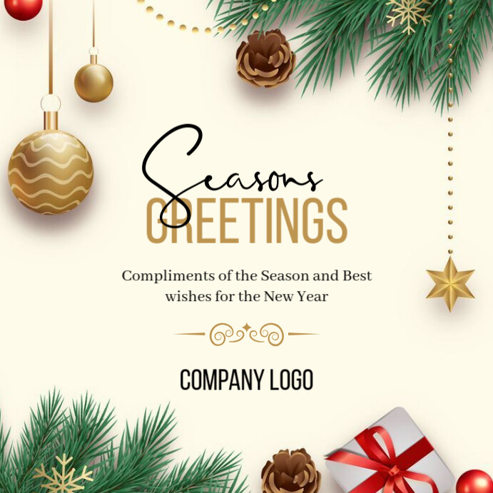 Professional Seasons Greetings Instagram Post Template | PosterMyWall