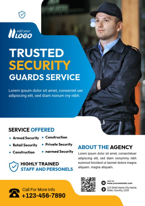 Professional Security Service Flyer Template เทมเพลต | PosterMyWall