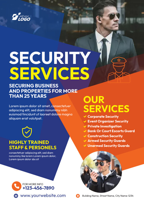 Copy of Professional Security Service Flyer Template | PosterMyWall