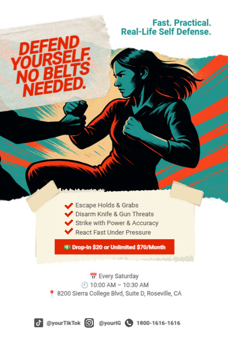 Copy of Professional Self Defense Class Poster Template | PosterMyWall