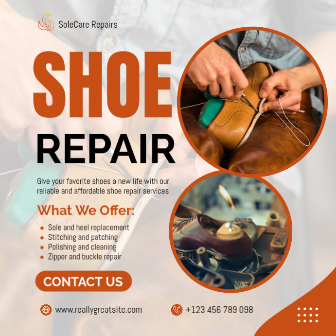 Professional Shoe Repair Services Poster Template | PosterMyWall