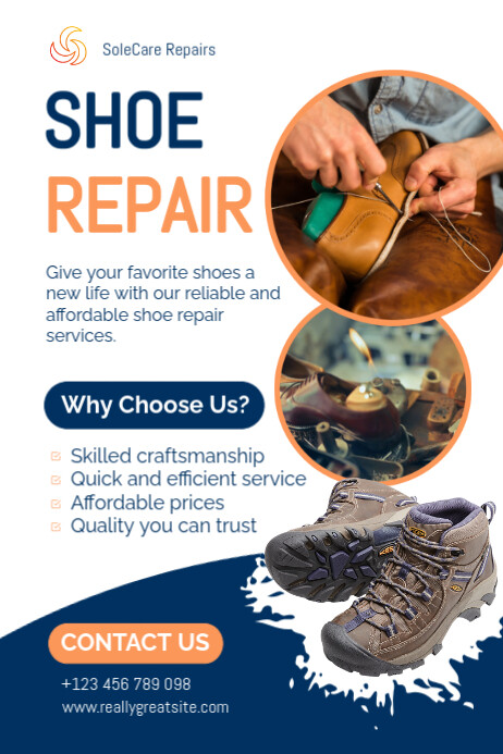 Professional Shoe Repair Services Poster Template | PosterMyWall