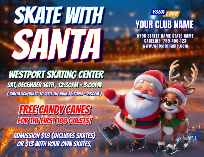 Copy of Professional Skate With Santa Poster Flyer | PosterMyWall