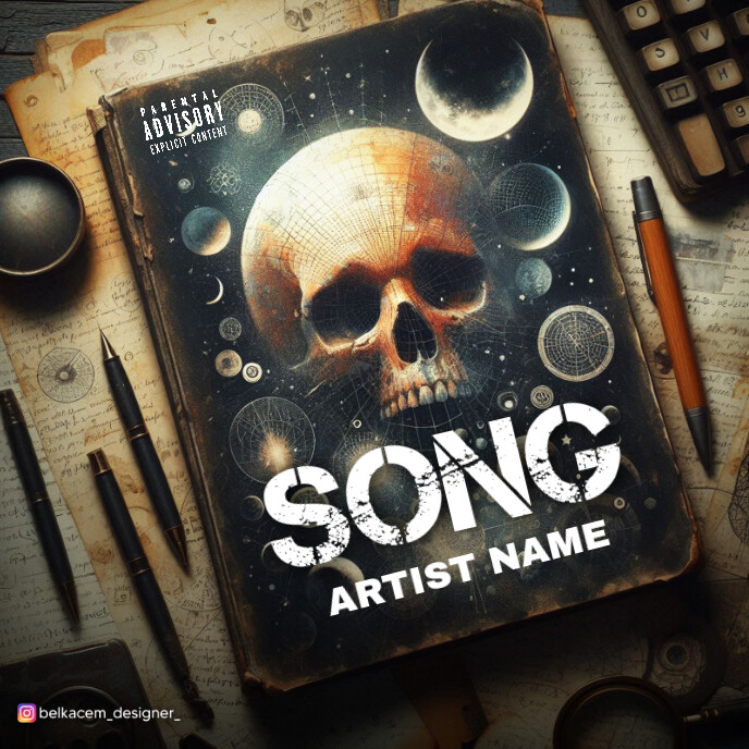 Professional Skull Book Album Cover Template | PosterMyWall