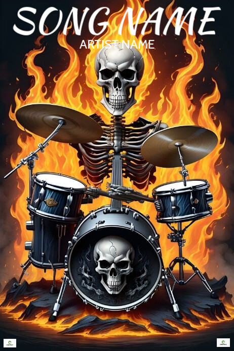 Professional Skull Mixtape Song Fire Album Cover Art Design Poster ...
