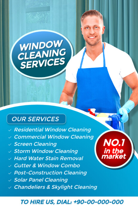Copy of Professional Sleek Windows Cleaning Services Poster Poster ...