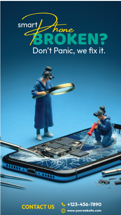 Professional Smart Phone Broken Repair Ad Templete Instagram Story ...