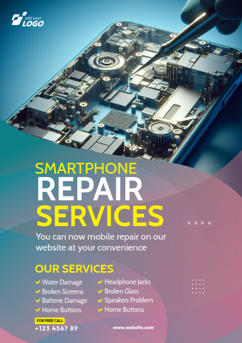 Professional Smartphone Repair Services A4 Template | PosterMyWall