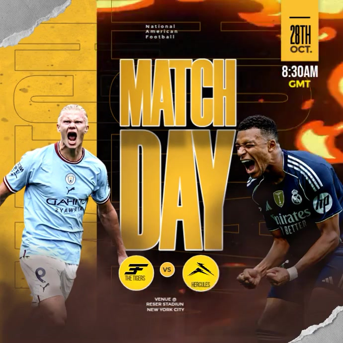 Professional Sports Flyer, Match Day Poster, Tournament Flyer, Game Day ...