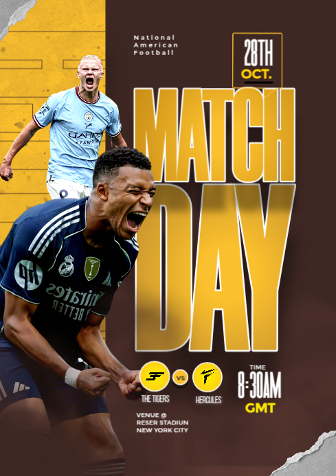 Professional Sports Flyer, Match Day Poster, Tournament Flyer, Game Day ...