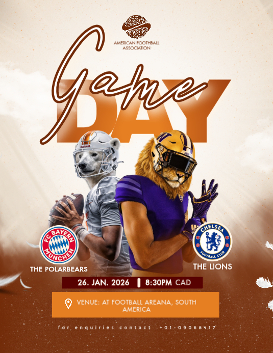 Professional Sports Poster Design, Athletic Event Flyer, Game Day ...