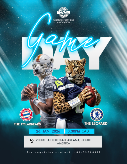 Professional Sports Poster Design, Athletic Event Flyer, Game Day ...