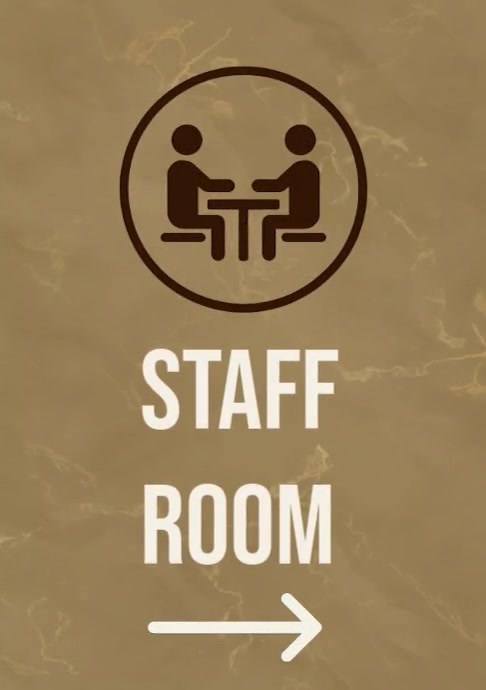 Professional Staff Room Sign - Directs To Staff Lounge. A4 Template ...