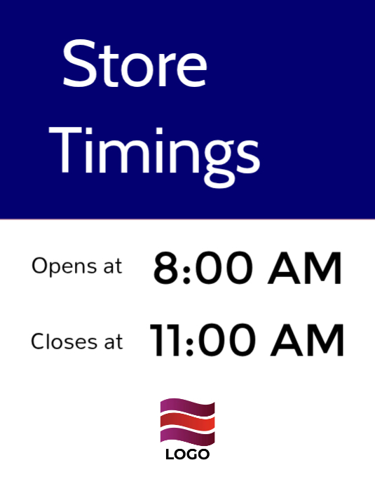 Professional Store Timings Open Close Poster Banner Signage Sign Notice ...