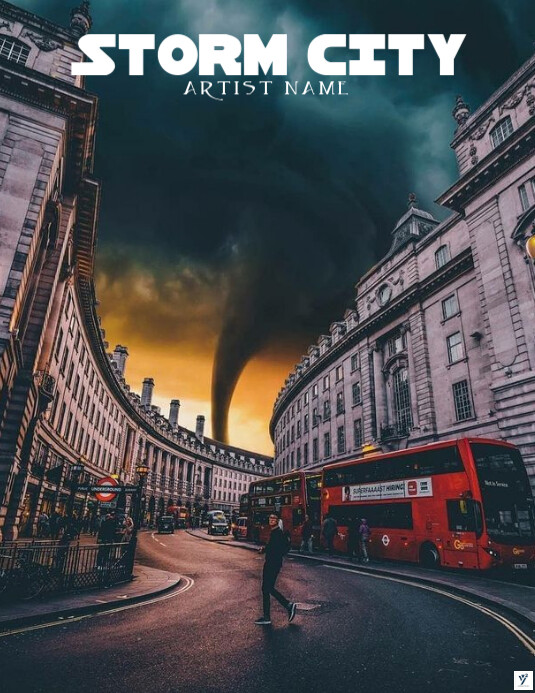 Professional Storm City Album Cover Flyer (us Letter) Template ...