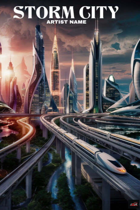 Professional Storm City Album Cover Poster Template | PosterMyWall