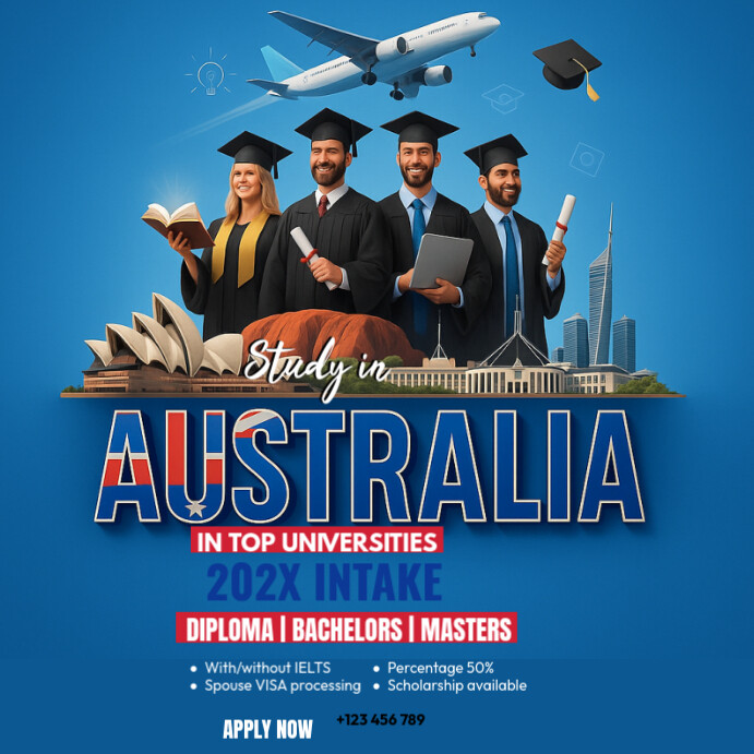 Professional Study In Australia Instagram Post Template | PosterMyWall