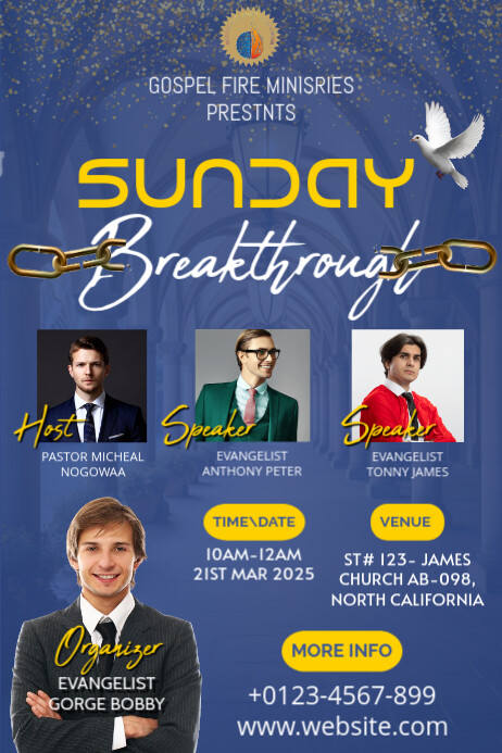 Professional Sunday Breakthrough Service Poster Template | PosterMyWall