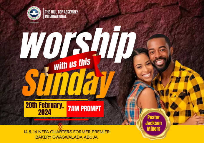 Professional Sunday Service A5 Template | PosterMyWall