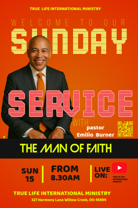 Professional Sunday Service Poster Template | PosterMyWall
