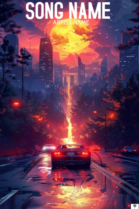 Professional Sunset Song Album Cover Poster Template | PosterMyWall