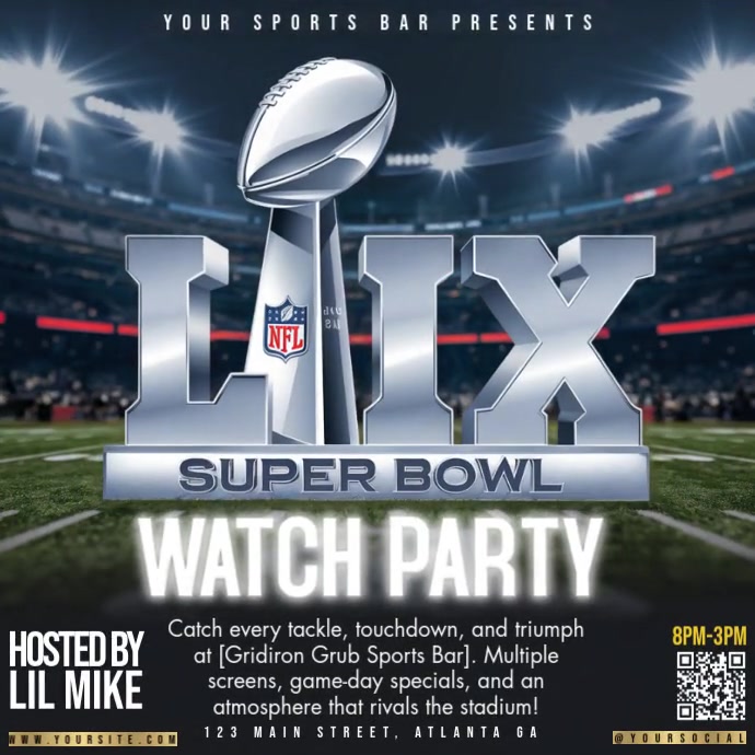 Copy of Professional Super Bowl Lix Watch Party. Super Bowl Party ...