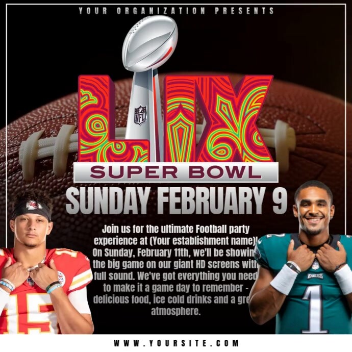 Professional Superbowl Lix Flyer, American Football Championship ...
