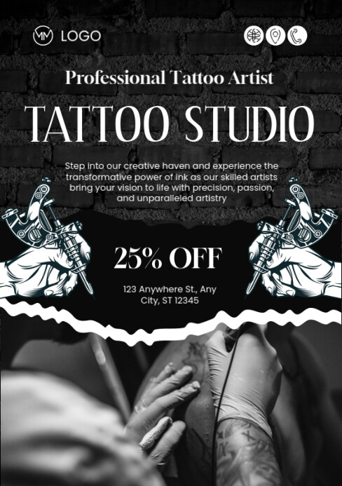 Copy of Professional Tattoo Studio | PosterMyWall